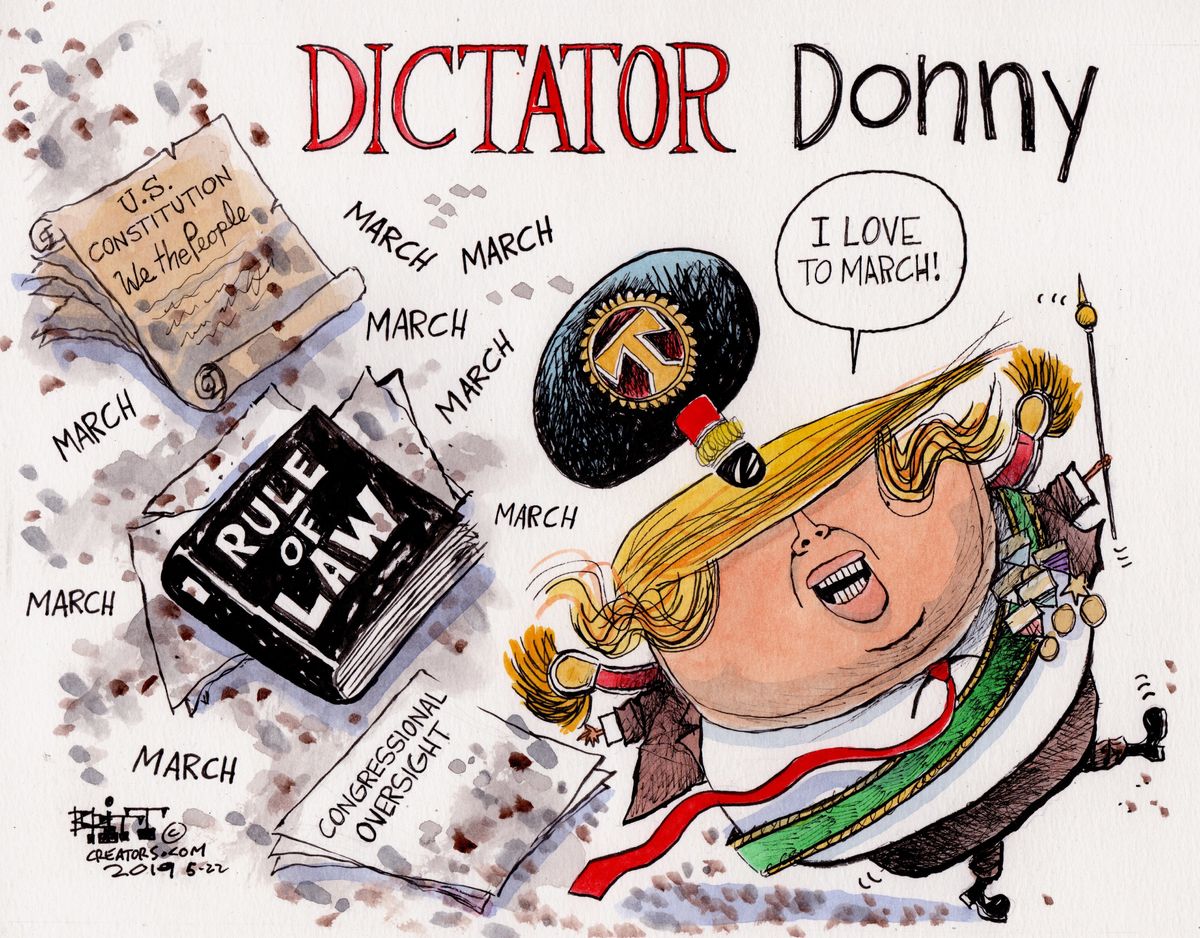 Political Cartoon U.S. Trump Dictator Rule of Law Constitution | The Week