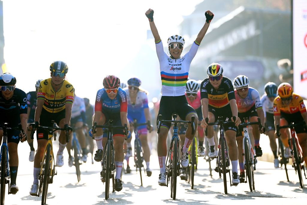 World champion Elisa Balsamo takes a Classics hat-trick at Gent ...