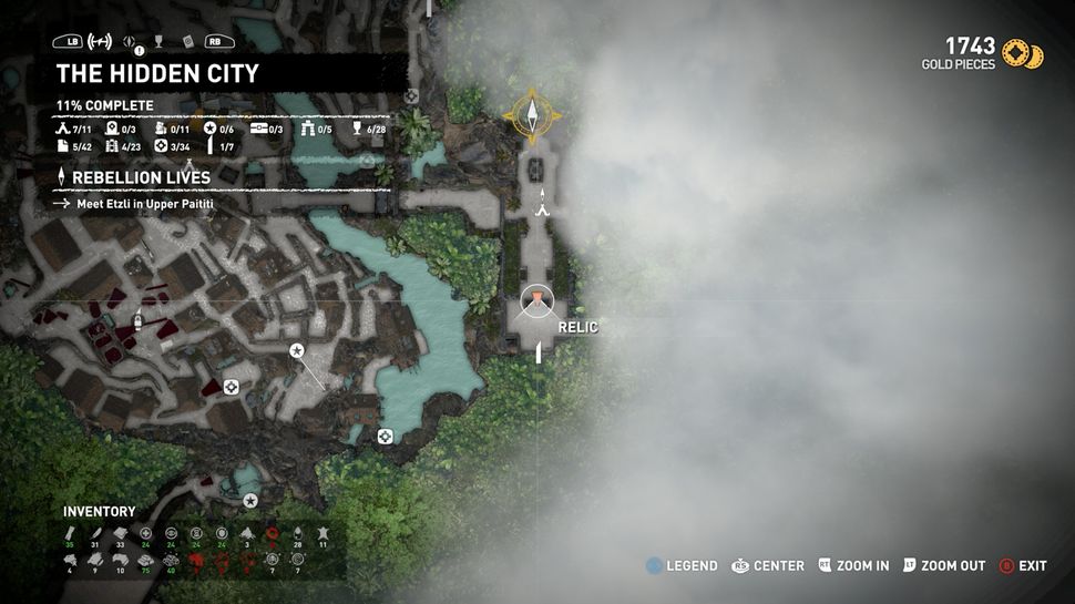 The Hidden City relics, map and backpack locations - Complete Shadow of ...