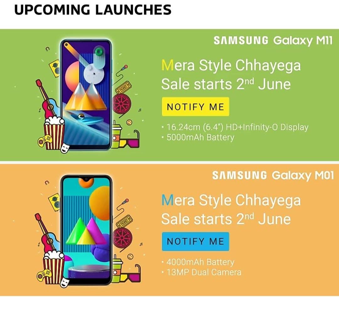 Samsung Galaxy M01, Galaxy M11 expected to launch in India next week ...