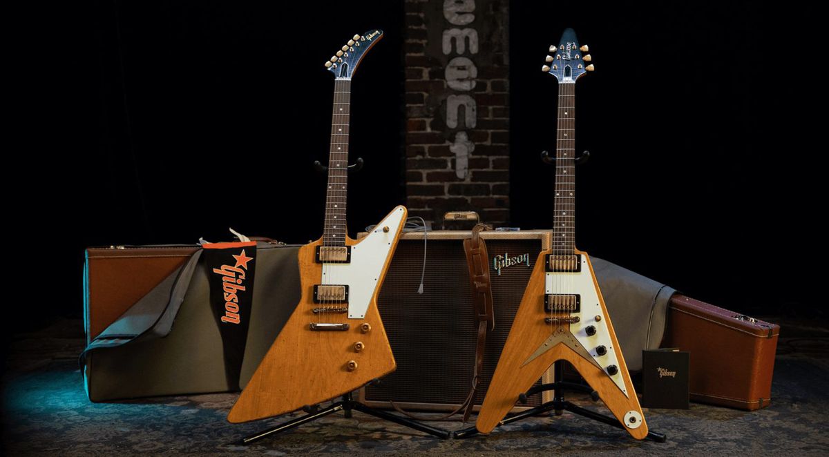 See Gibson's stunning 1958 Flying V and Explorer guitars in action ...