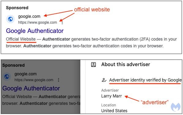This malware is posing as Google Authenticator using Google ads — here ...