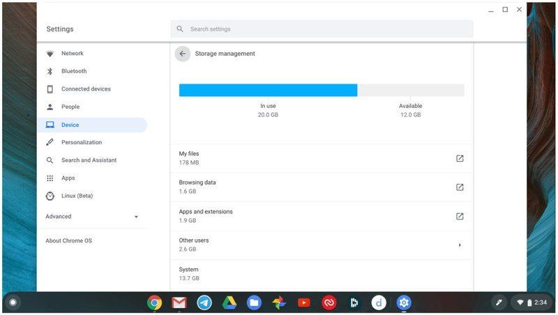 How to see how much available storage you have on your Chromebook ...