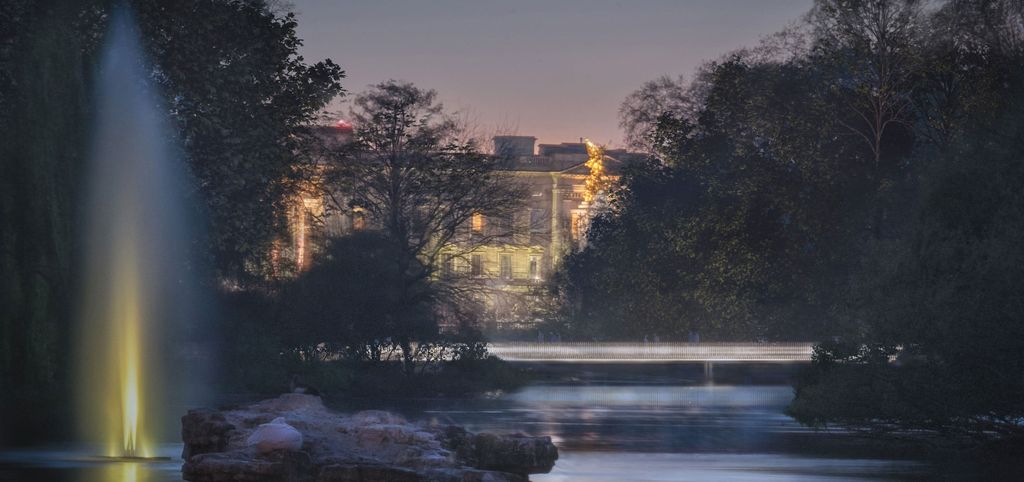 Lord Foster's design — with statues, pathways and a translucent bridge ...