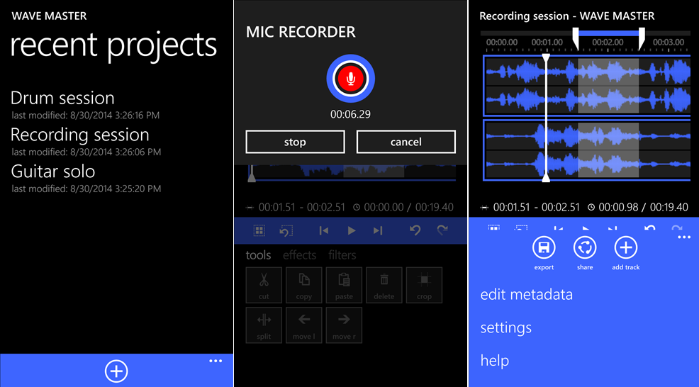 Wave Master is a new professional audio editor app for Windows Phone 8. ...