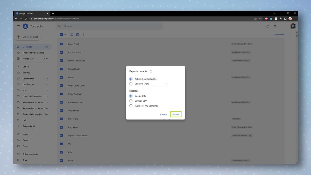 How to back up Gmail contacts | Tom's Guide