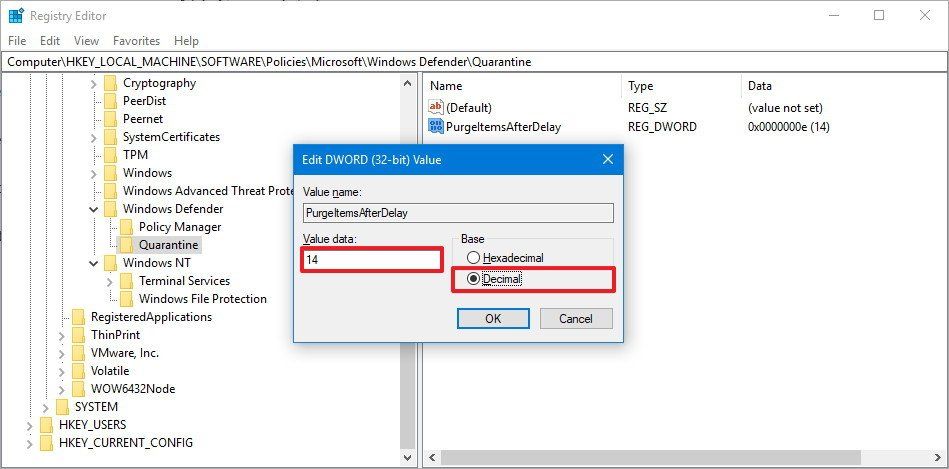 How to configure quarantine files removal on Windows Defender Antivirus ...