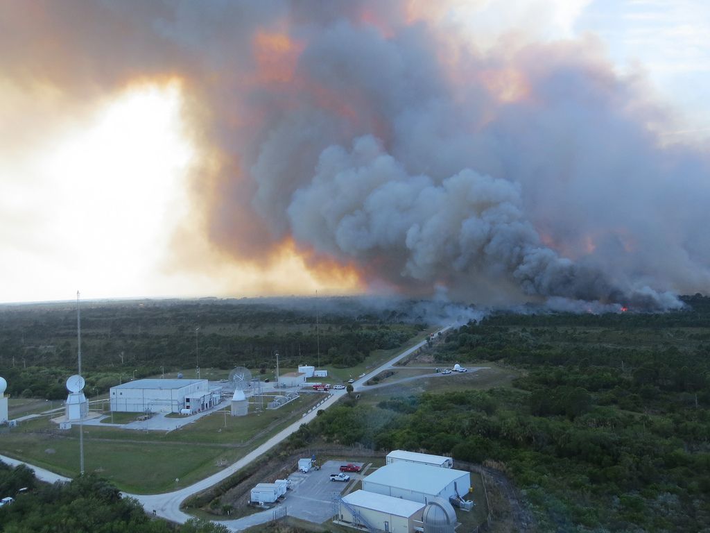 Wildfire Blazes Near NASA's Kennedy Space Center in Florida | Space