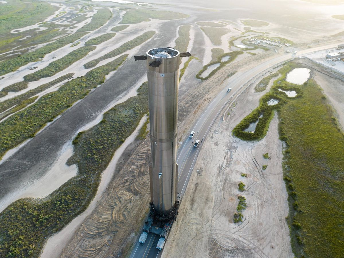 SpaceX rolls Starship Super Heavy booster to launch pad for testing ...