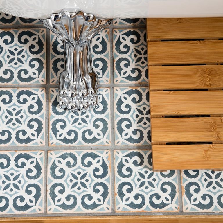 Traditional double level bathroom makeover with rolltop bath | Ideal Home