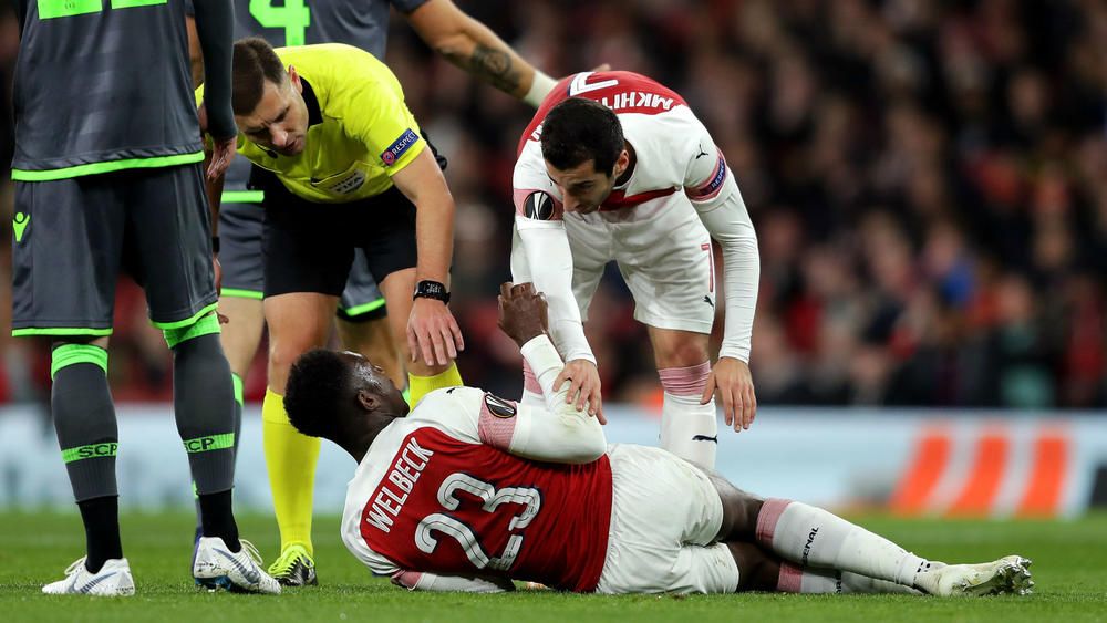 Arsenal 0 Sporting CP 0: Welbeck injury sours Europa League stalemate ...