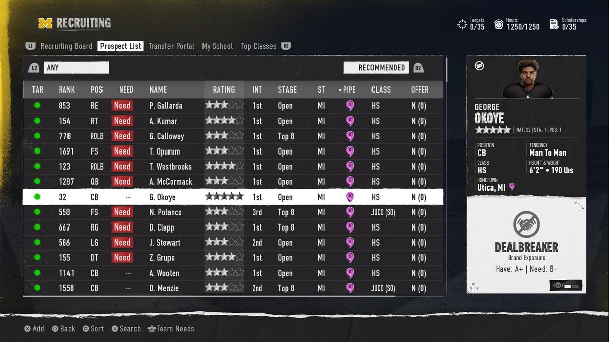 College Football 25 recruiting guide for Dynasty mode | GamesRadar+
