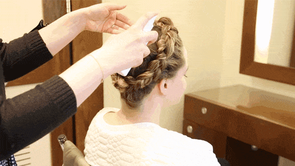 How I Got Drew Barrymore's Messy Crown Braid, in GIFs | Marie Claire
