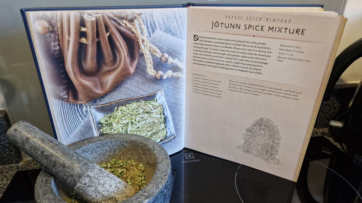 I made Tyr's stew from God of War Ragnarok using the official cookbook ...