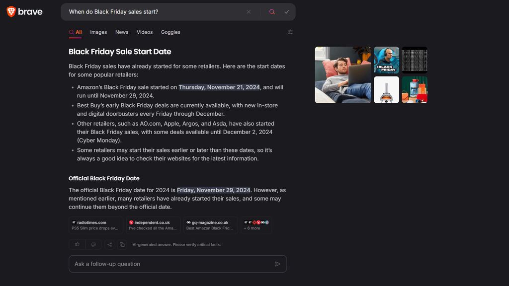 Brave's latest AI-infused Search tool is another play to get you to ...