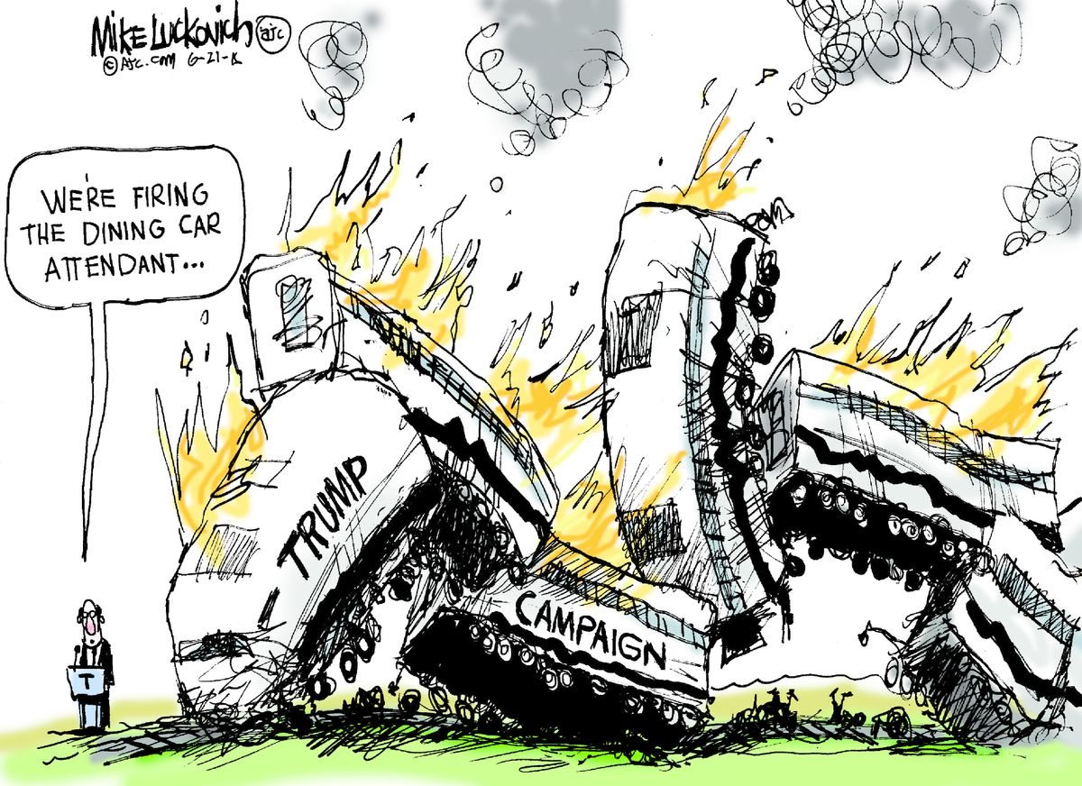 Political Cartoon U.S. Donald Trump campaign staff | The Week