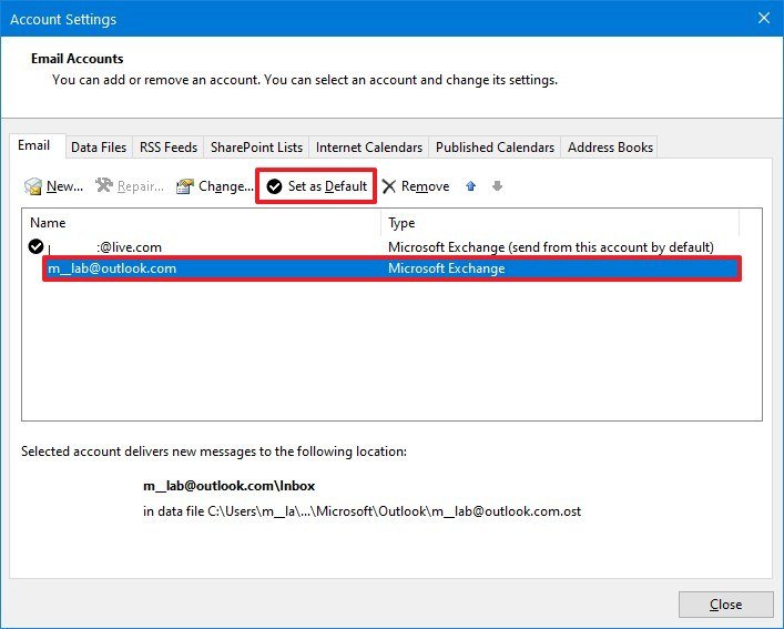 How to set a new default account in Outlook | Windows Central