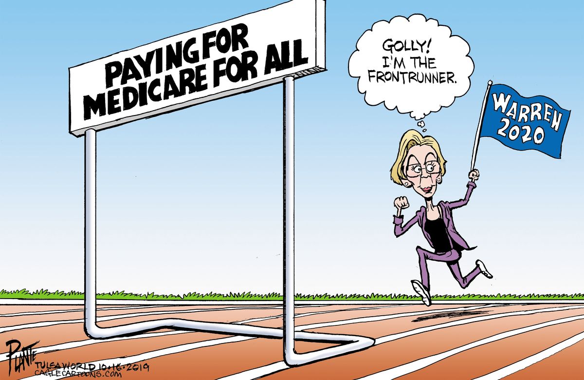Political Cartoon U.S. Elizabeth Warren Frontrunner | The Week
