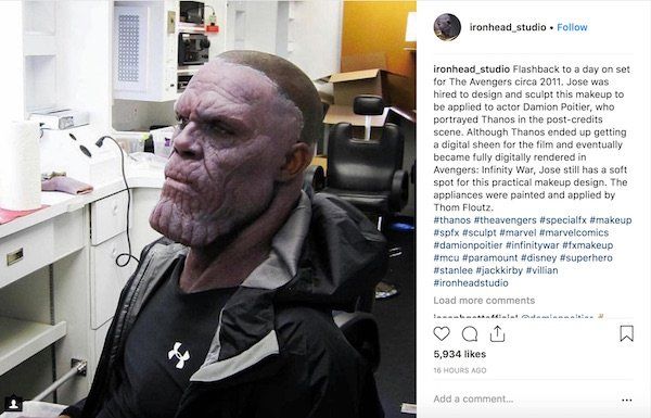 New Closer Look At Thanos’ Intense Makeup From The Avengers Post ...