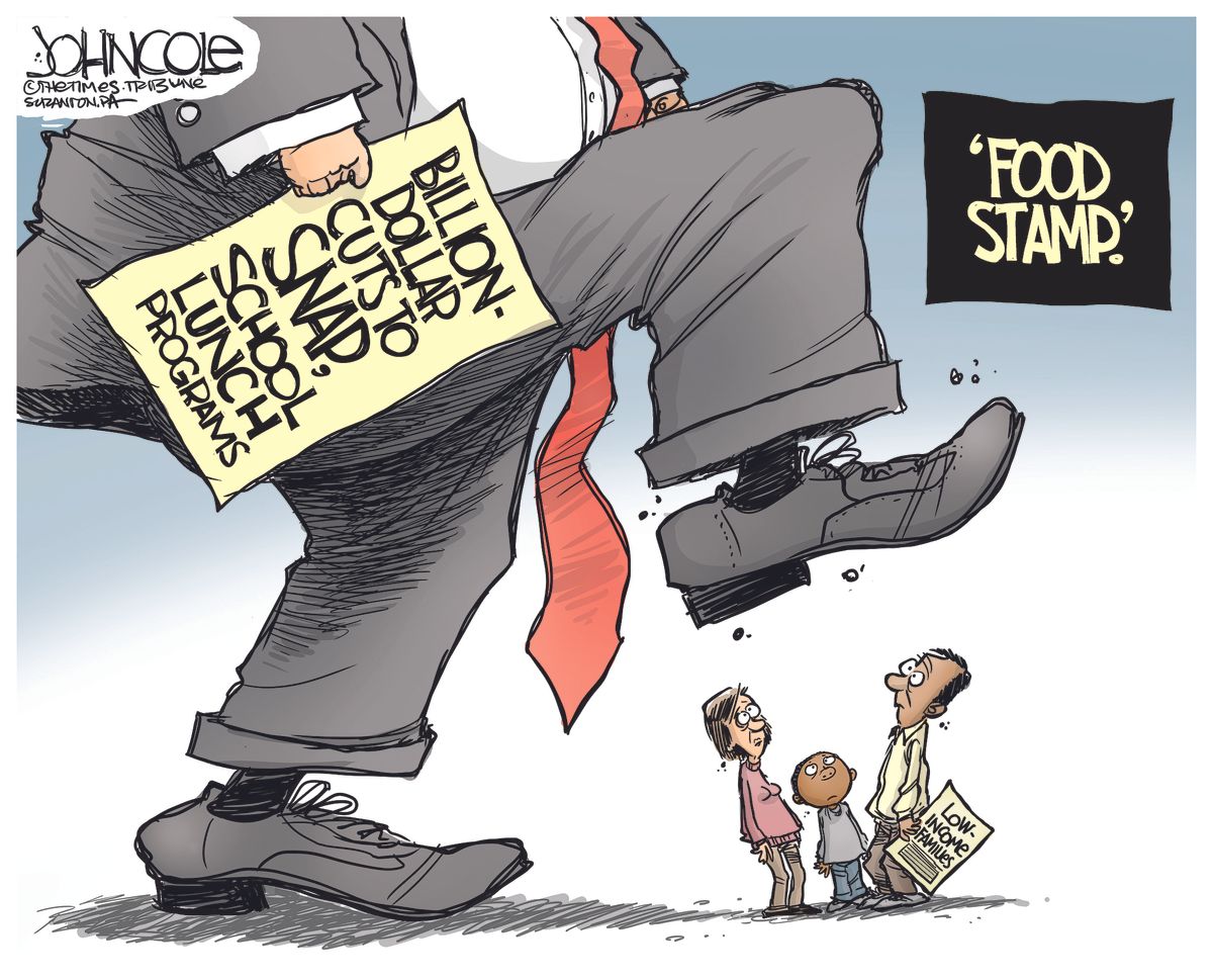 Political Cartoon U.S. Trump Snap Cuts School Lunch Funding | The Week