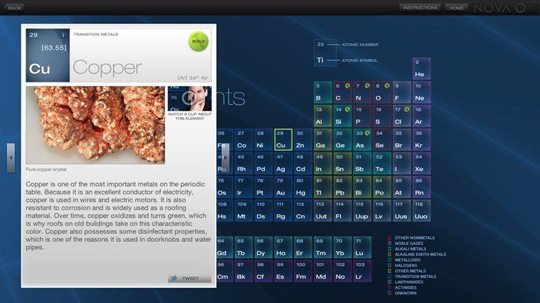 Explore an interactive periodic table with NOVA Elements for Windows 8. ...