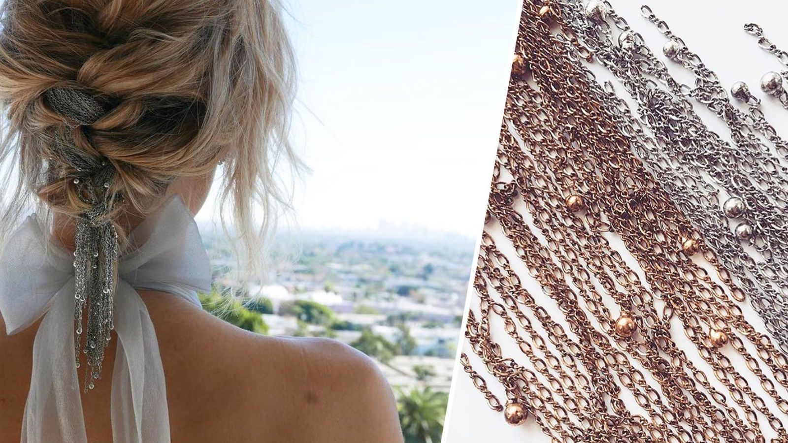 Braid Metal Chains Trend - How to Accessorize a Braid | Marie Claire