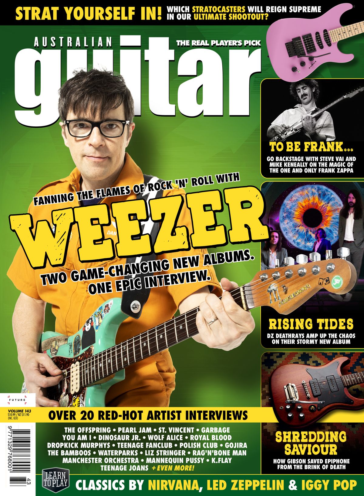 Weezer fan the flames of rock 'n' roll in Australian Guitar #143, out ...