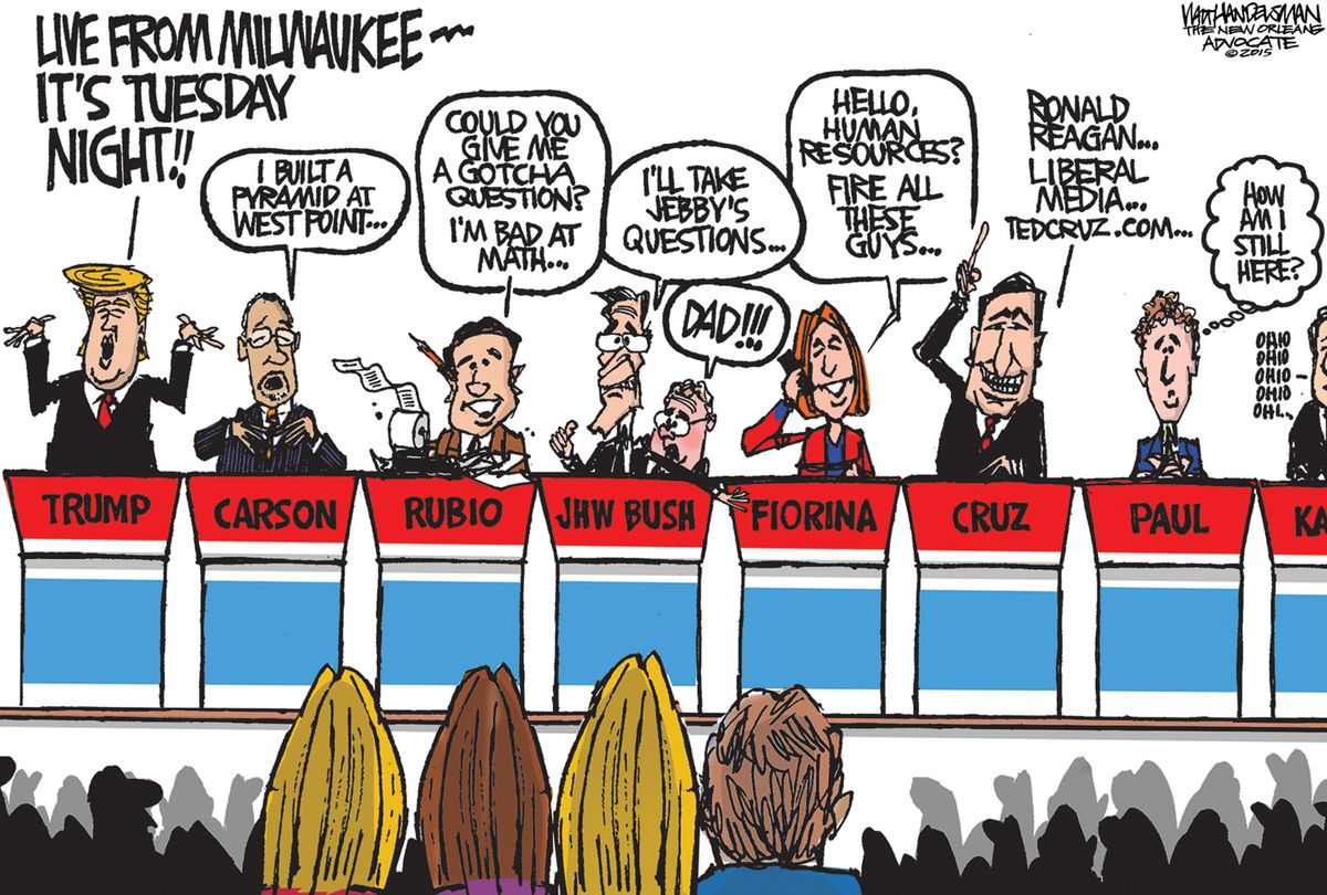 Political cartoon U.S. Republican Debate Fox Business | The Week