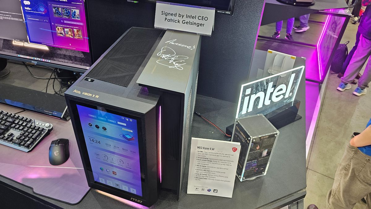 AI-focused MSI desktop has a 1080p touch screen built into the front of ...