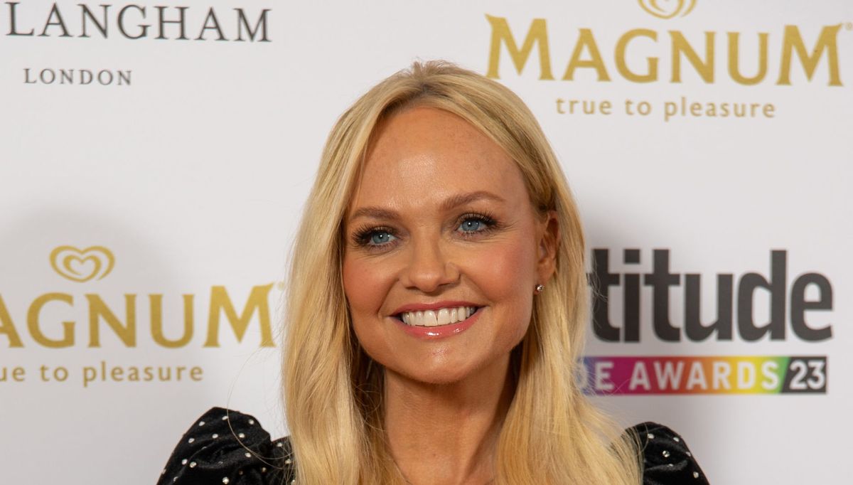 Emma Bunton's crimson mini-dress is perfect for the festive season ...