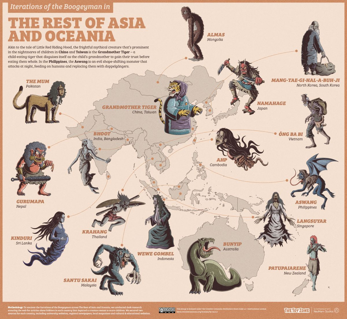 Need Halloween inspiration? Here's a map of terrifying monsters from ...