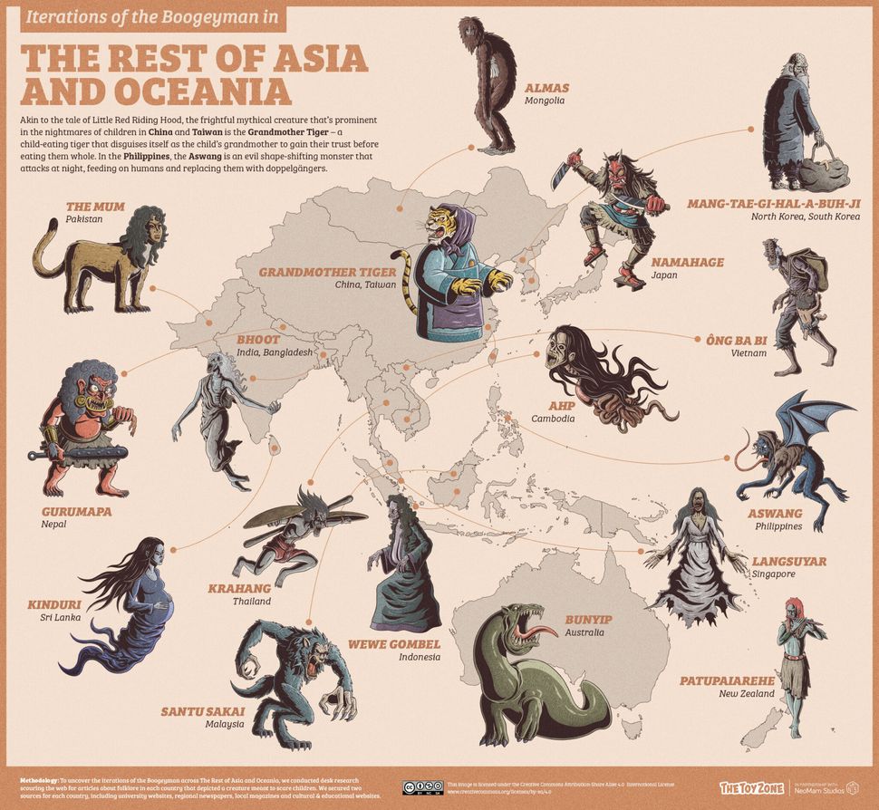 Need Halloween inspiration? Here's a map of terrifying monsters from ...