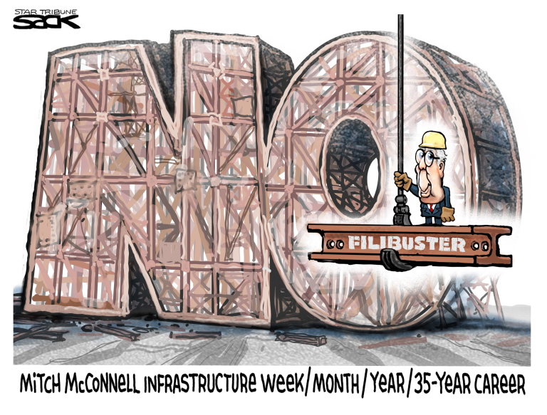 Political Cartoon U.S. mcconnell filibuster | The Week