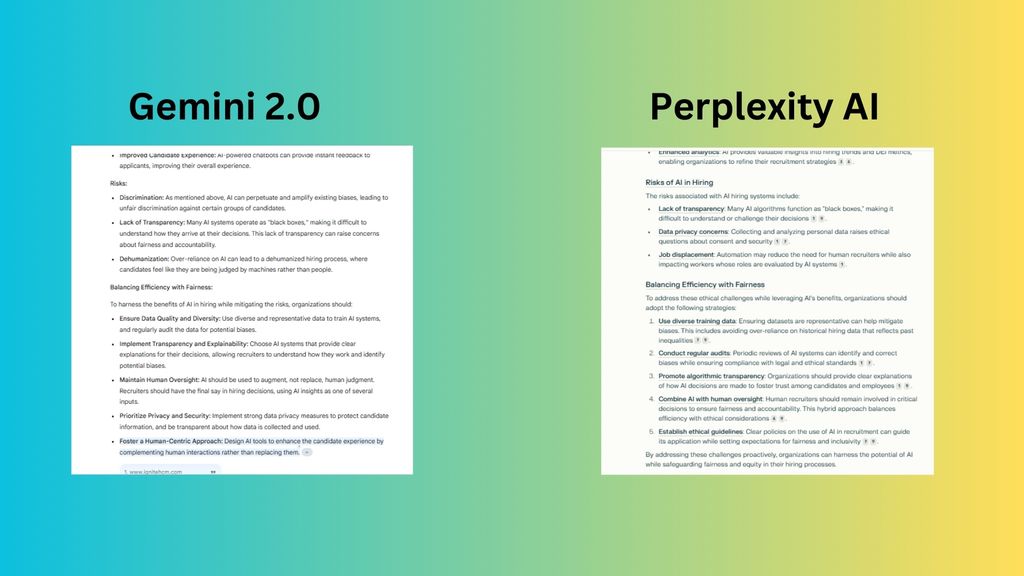 I tested Gemini 2.0 vs Perplexity with 7 prompts created by DeepSeek ...
