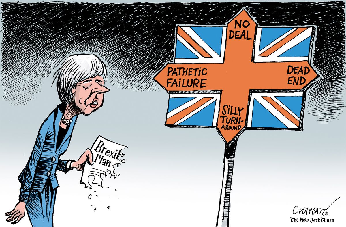 Political cartoon U.S. Theresa May brexit failure | The Week