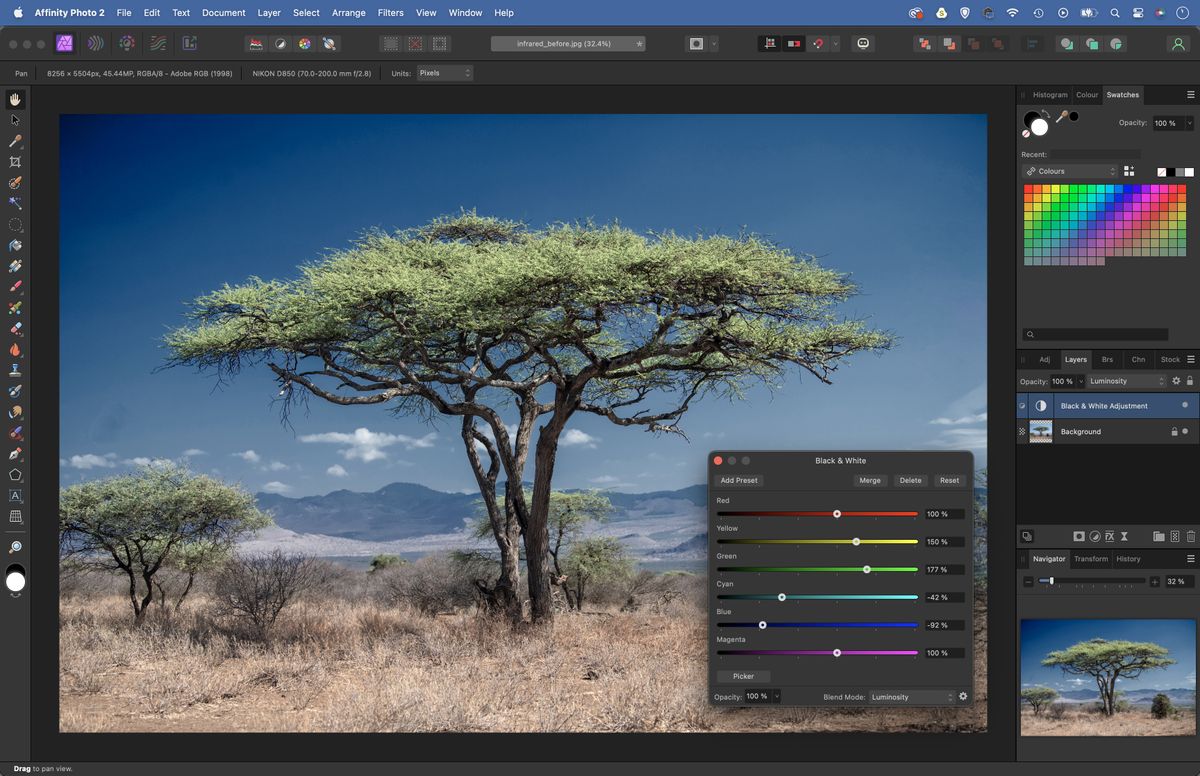 Get the infrared look in Affinity without a costly IR camera conversion ...