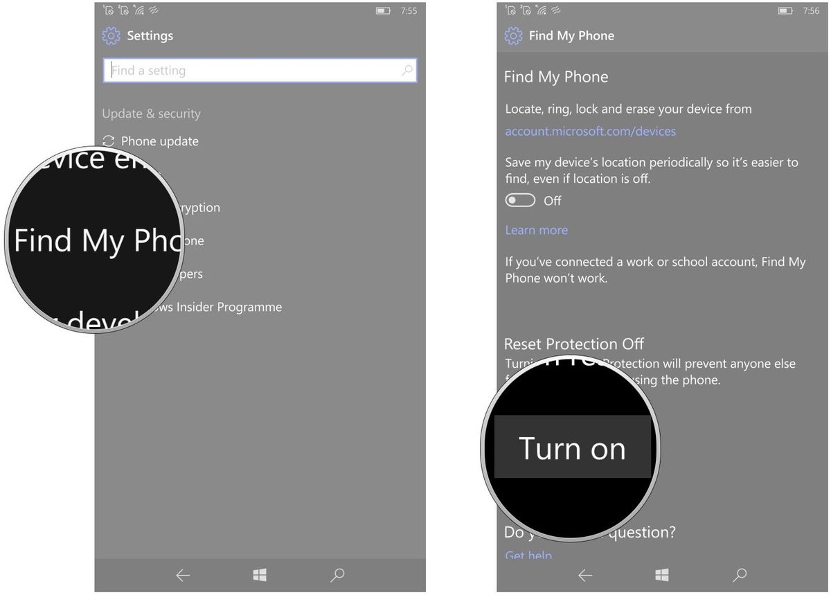 How to enable and disable Reset Protection on Windows 10 Mobile ...