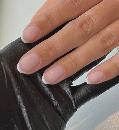Elegant and Chic—The Oval French Tip Nail Trend Is One to Watch | Who ...