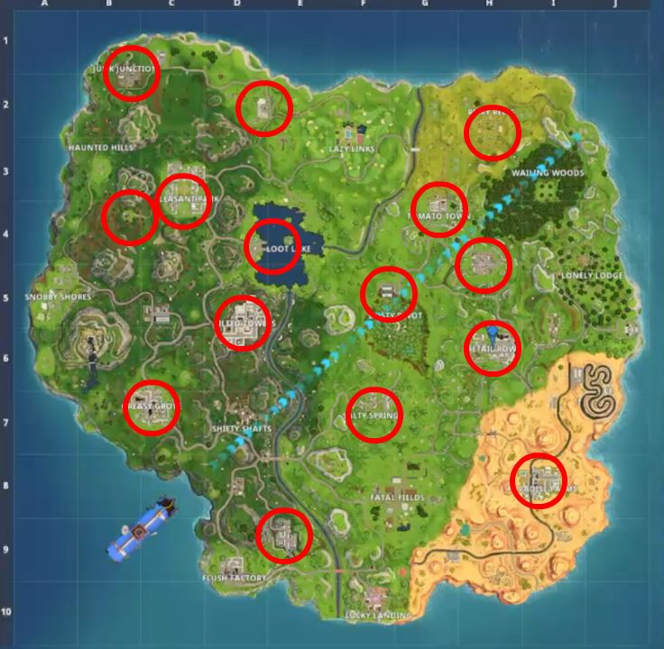 Every Fortnite shopping cart location | GamesRadar+