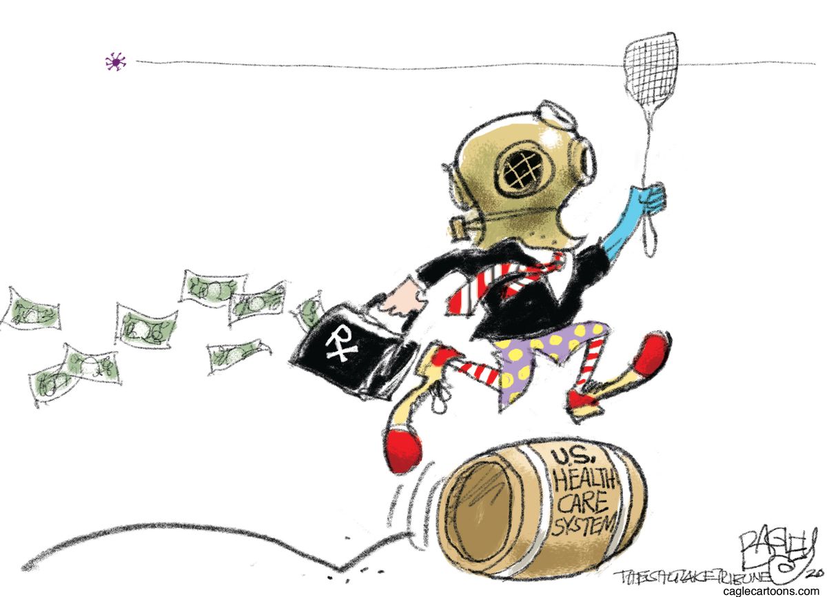 Editorial Cartoon U.S. health care big pharmaceutical CDC coronavirus ...