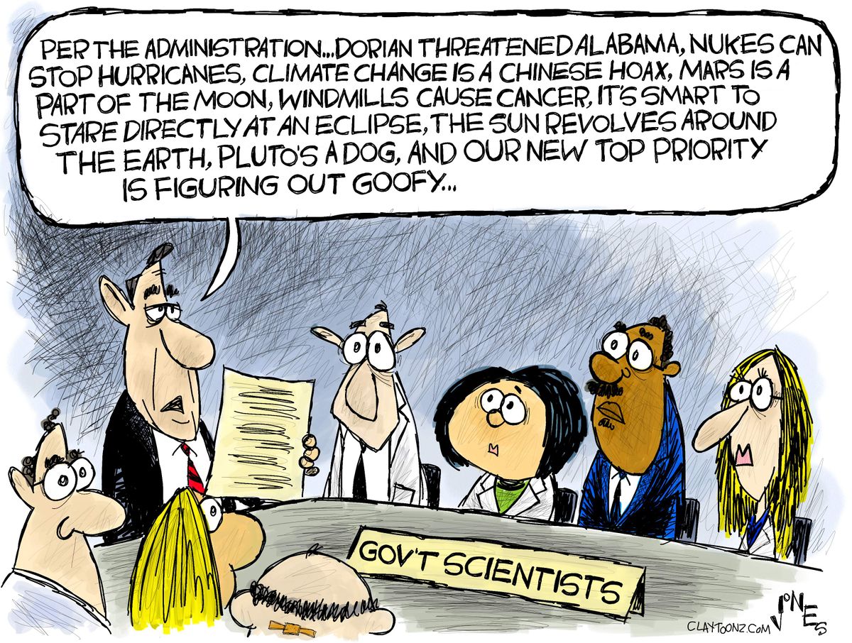 Political Cartoon U.S. Government Scientists Briefing Trump Climate ...