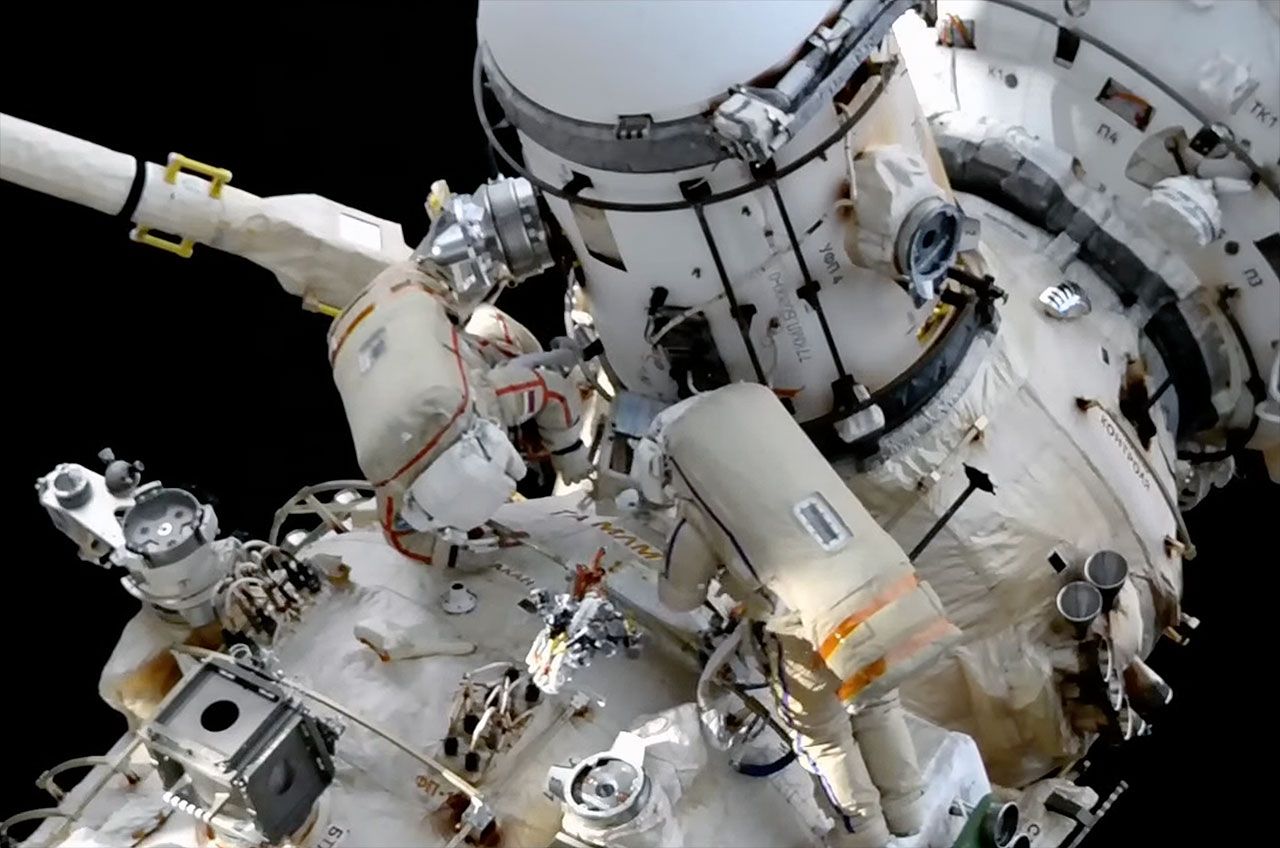 Russian cosmonauts relocate airlock on International Space Station ...