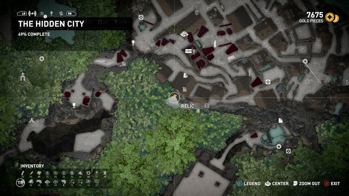 The Hidden City relics, map and backpack locations - Complete Shadow of ...