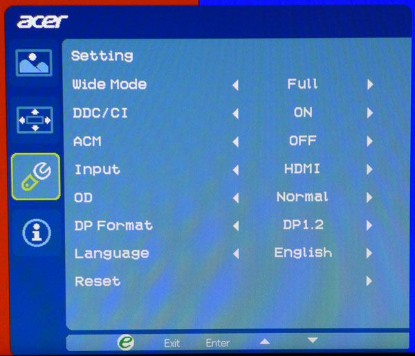 Acer XG270HU OSD Setup And Calibration