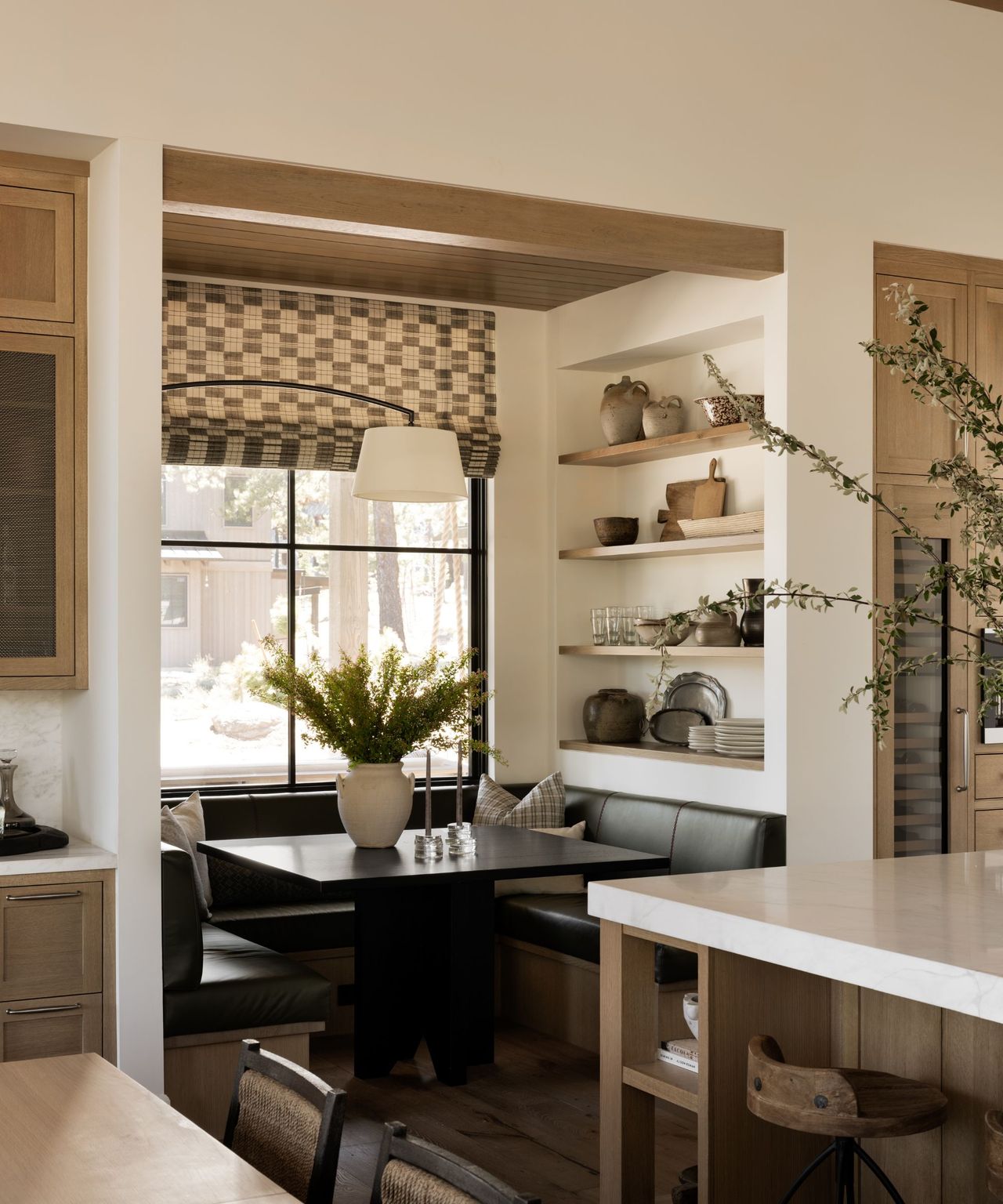 This Studio McGee breakfast nook proves that black and brown can work ...