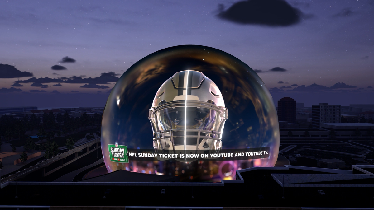 Vegas Sphere Dome Promotes YouTube NFL Sunday Ticket on ‘Exosphere ...