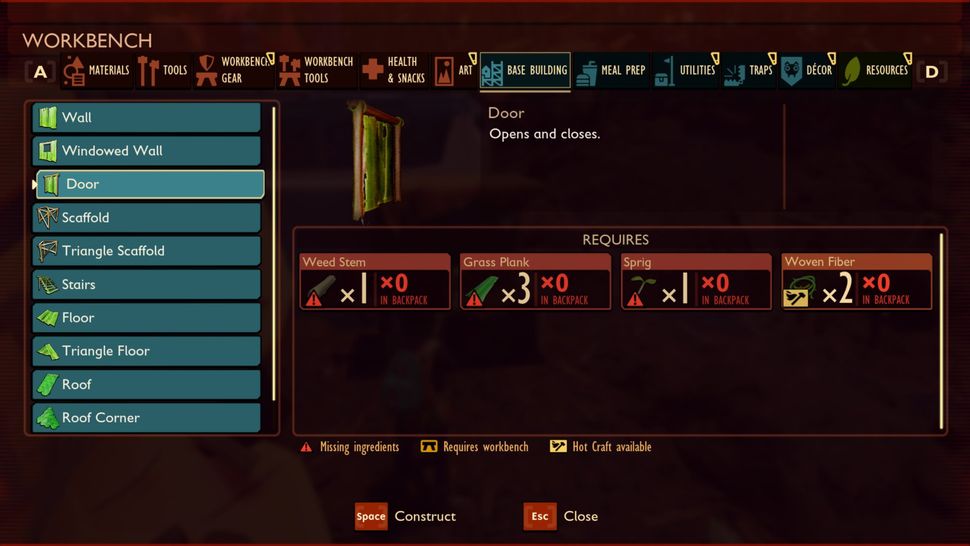 Grounded guide: List of building parts, utilities, and more | Windows ...