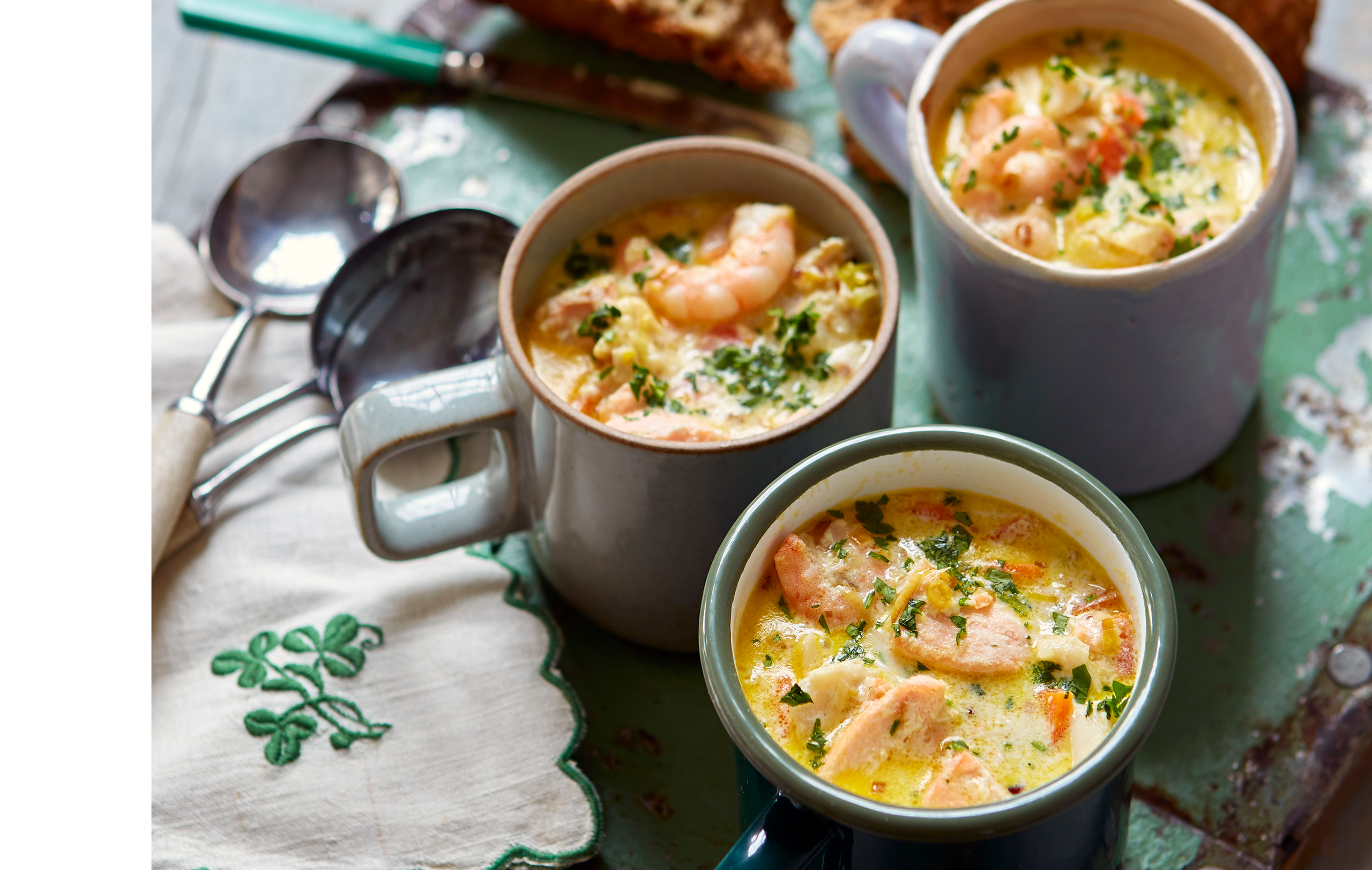 Irish fish chowder with soda bread | Irish Recipes | GoodtoKnow
