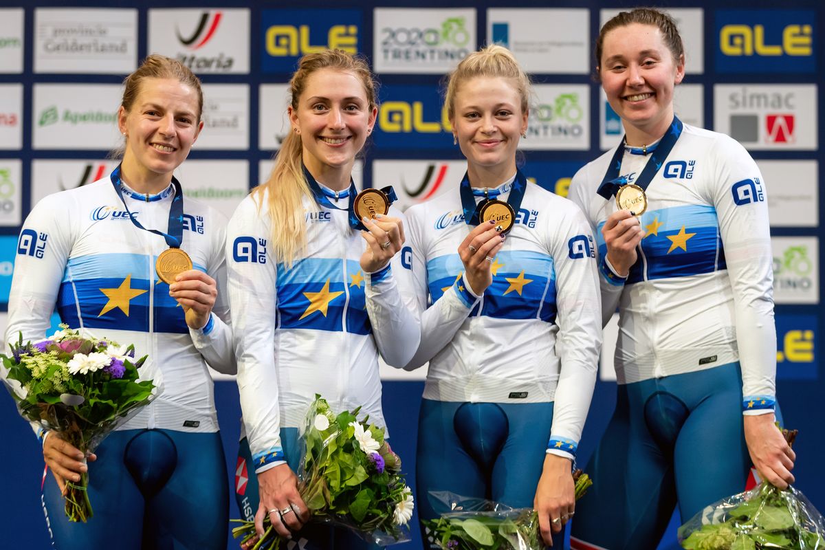 Britain strike gold again in women’s team pursuit at UEC European Track ...
