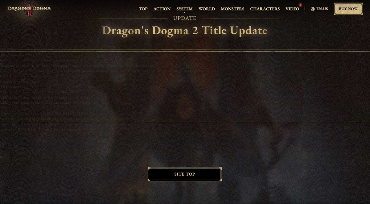 Dragon's Dogma 2's first big update patch is here and adds a "New Game" option, but it's late on ...